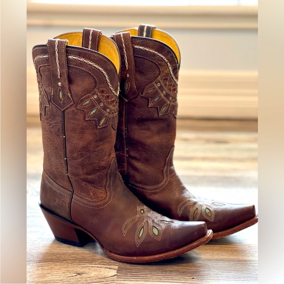 Tony Lama | Shoes | Tony Lama Chocolate Rancho Snip Toe Western Boots ...
